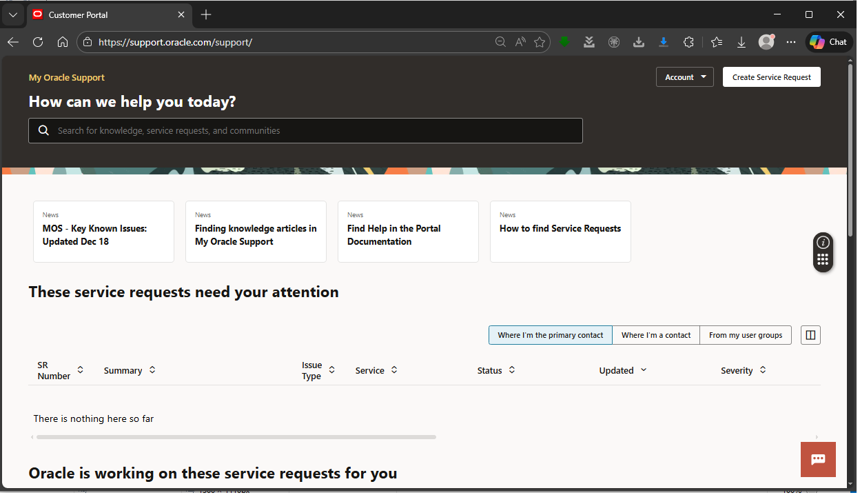 Attention: New Oracle Learners – How to Raise a Service Request (SR ...
